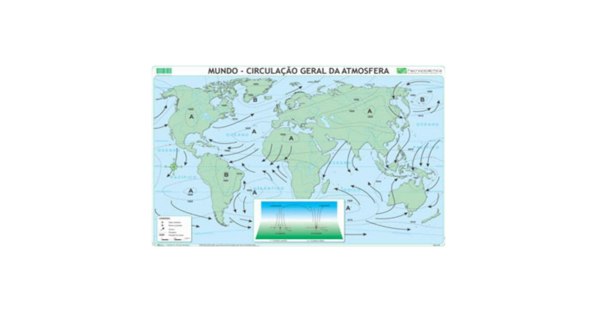 Mapa Plastificado 120x80cm - Circulação Geral da Atmosfera | Mundo ...
