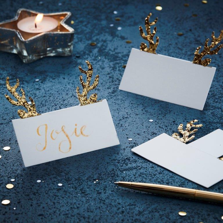 Golden Reindeer Table Markers | XiZ Party Supplies